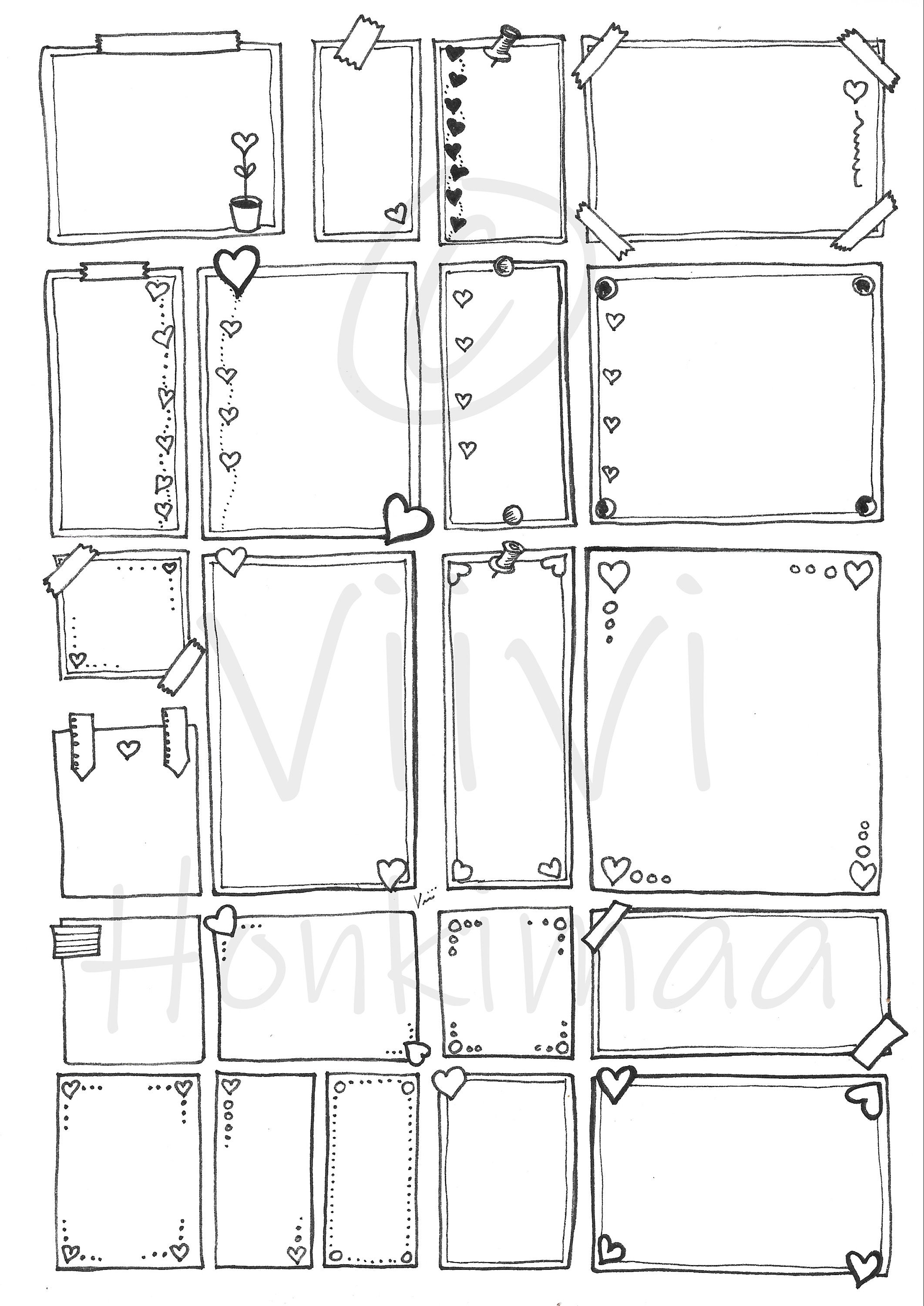 Sticky Notes Doodle Stickers Printable A4 A5 US Letter - Etsy