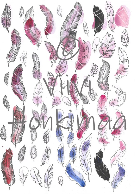 Feather Printable Stickers for Planner Bullet Journal | Etsy