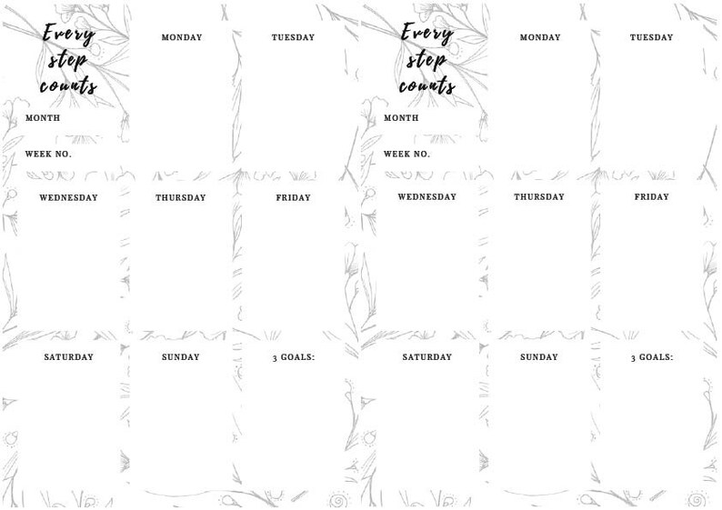 Every Step Counts - Motivational Printable Weekly Planner (A4, A5 ...