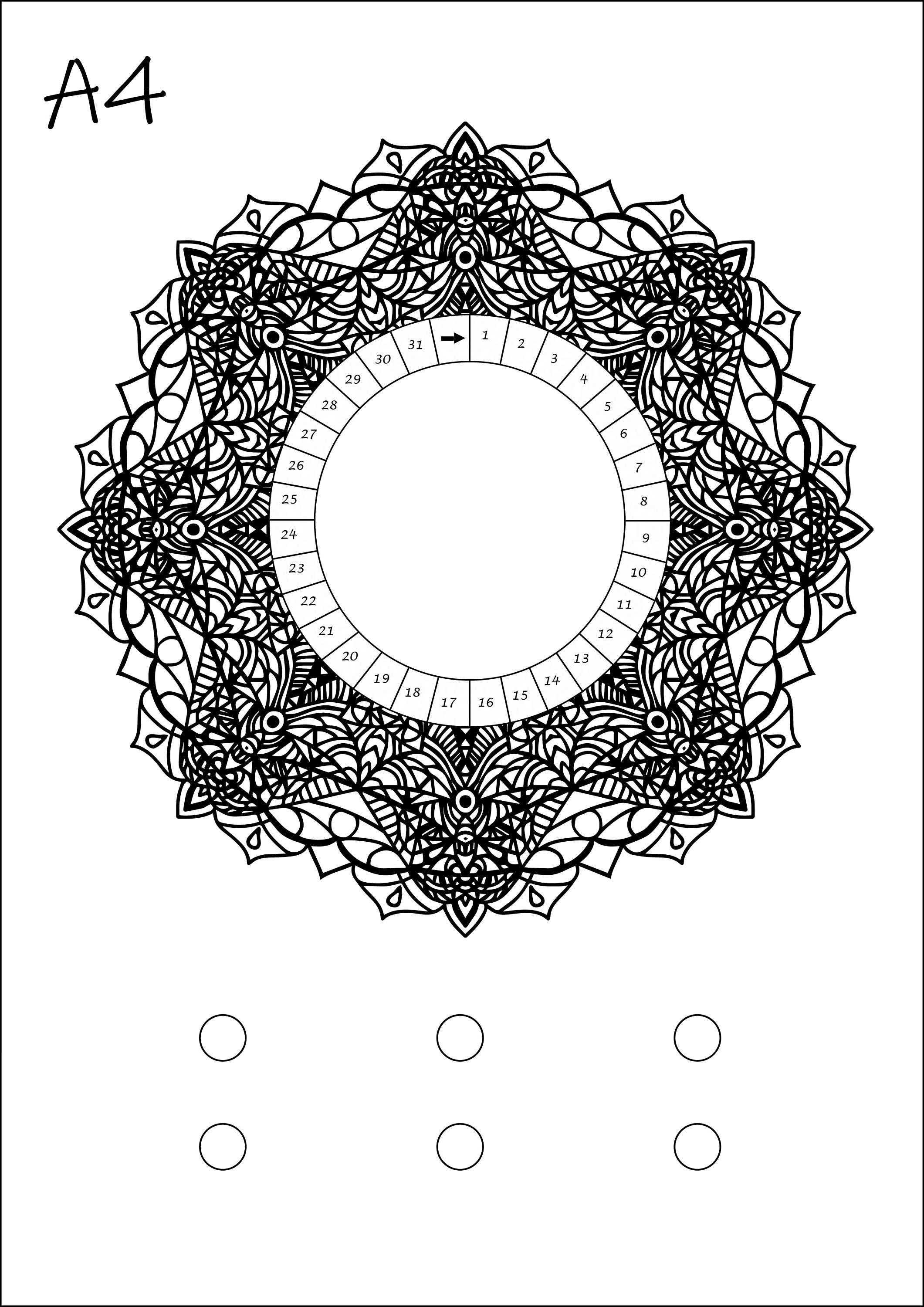 Round Circle Tracker Mandala Printable, Mood Tracker, Printable PDF in ...