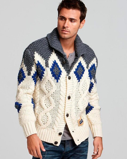 Rhombus Design Cardigan Casual Knit Cardigan Unisex Knitted - Etsy