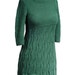 Hand Knit Cable Dress Stylish Hand Knitted Dress Cropped Sleeves Crew ...