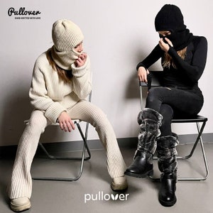 Balaclava Merino Wool Mask, Knit Face Mask - Etsy