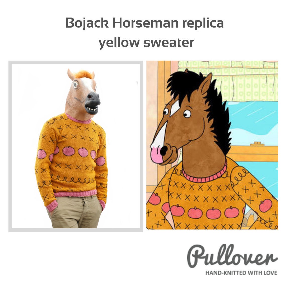 Bojack Horseman Custom Replica Yellow Sweater | Etsy UK