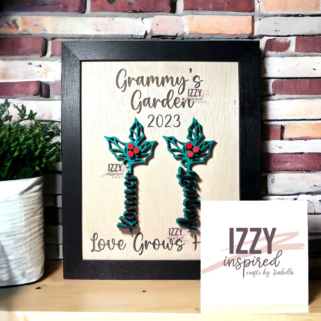 Grammy's Garden, Wooden Framed Sign, Home Decor, Custom Holiday Gift - Etsy