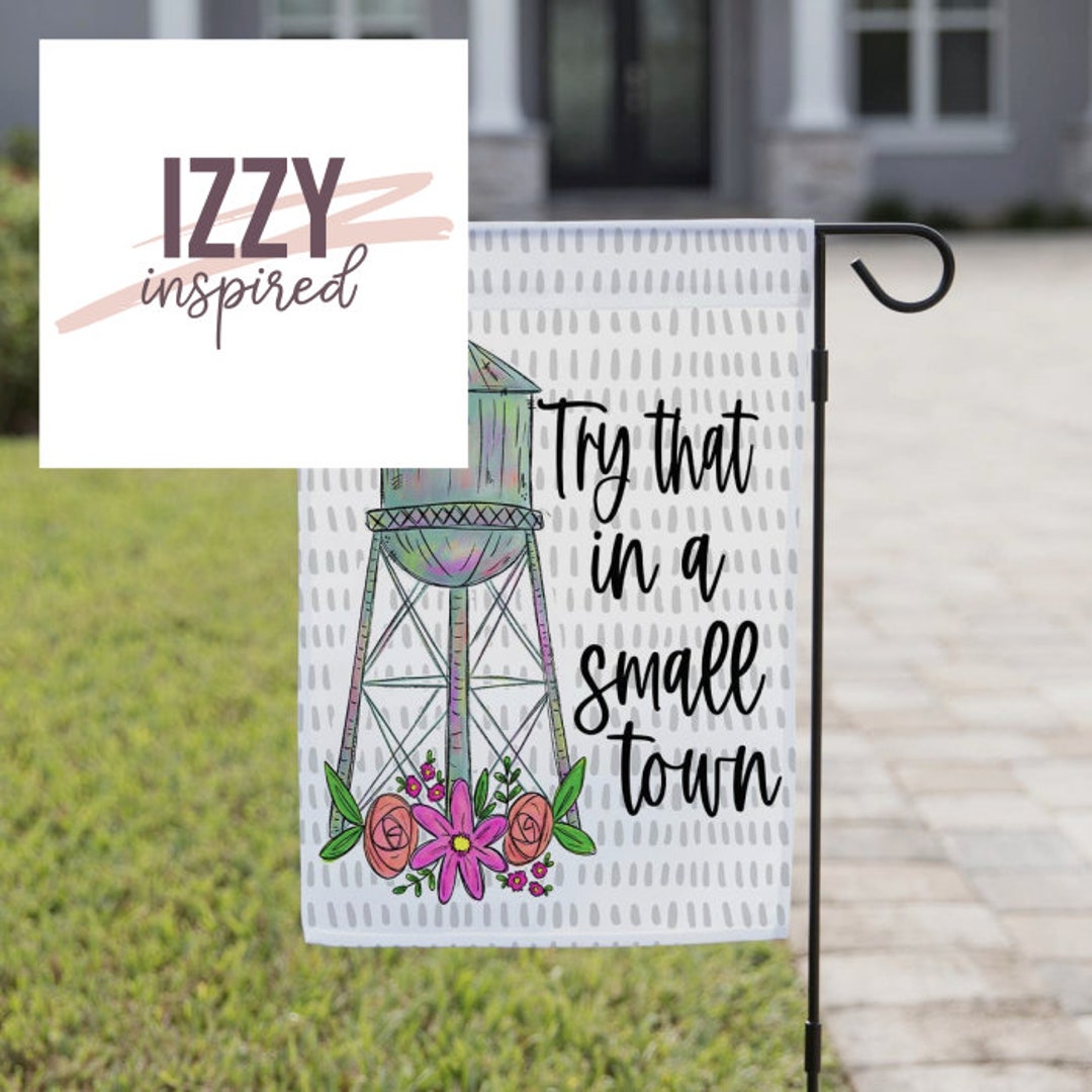 Small Town Garden Flag, Water Tower, Outdoor Decor - Etsy