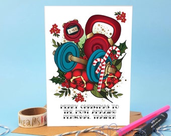 Printable Funny Fitness Christmas Card Gym and Workout - Etsy