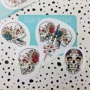 Skull Themed Sticker Pack, Sticker Set, With Skulls, Sugar Skull ...