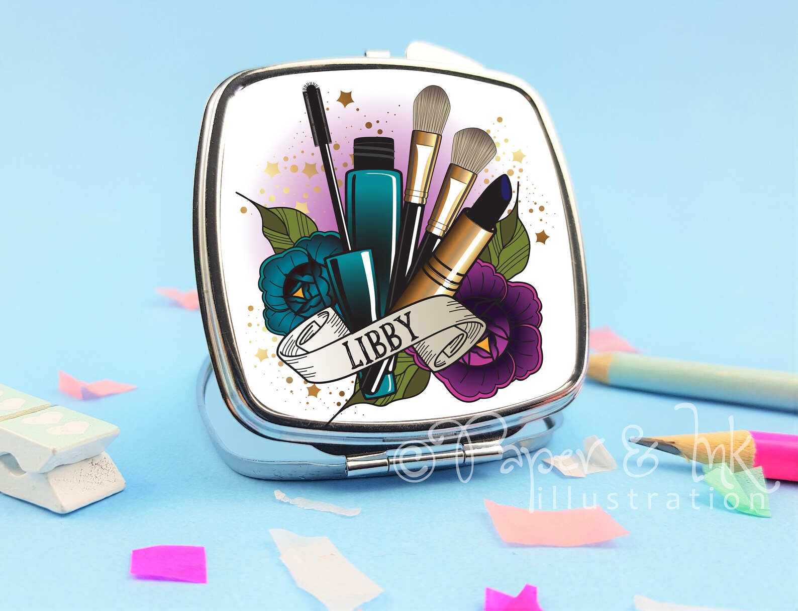 Personalised Gift Compact Mirror Makeup Lover Mirror With - Etsy UK