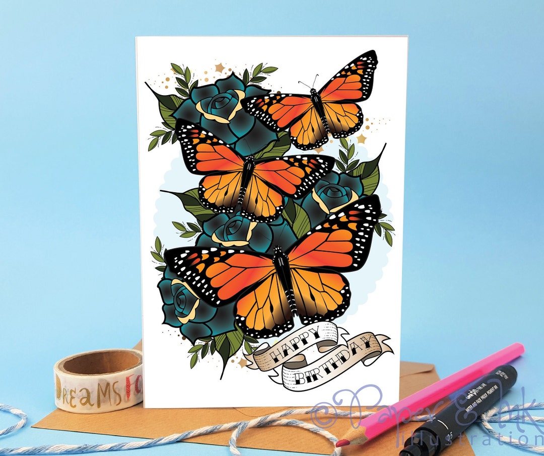 PERSONALISED Butterfly Birthday Card for Someone Who Loves Moths and ...
