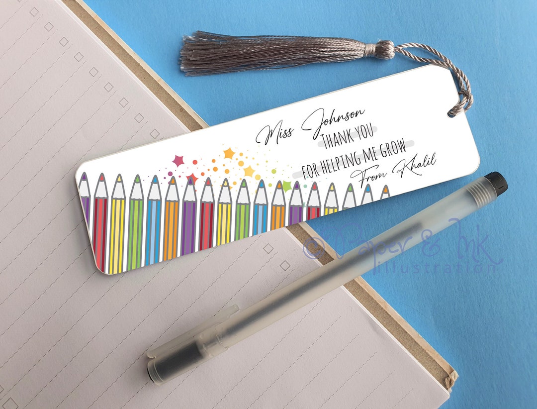 PERSONALIZED Teacher Bookmark Small End of Term Gift Idea for Teaching ...