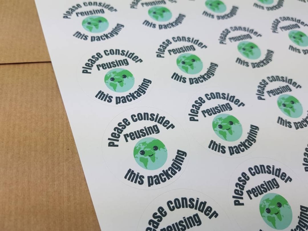 Please Consider Reusing This Packaging Stickers, Environmental Stickers ...