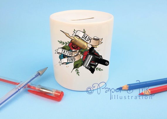 Dad's Tattoo Fund Fathers Day Gift Money Box Piggy | Etsy