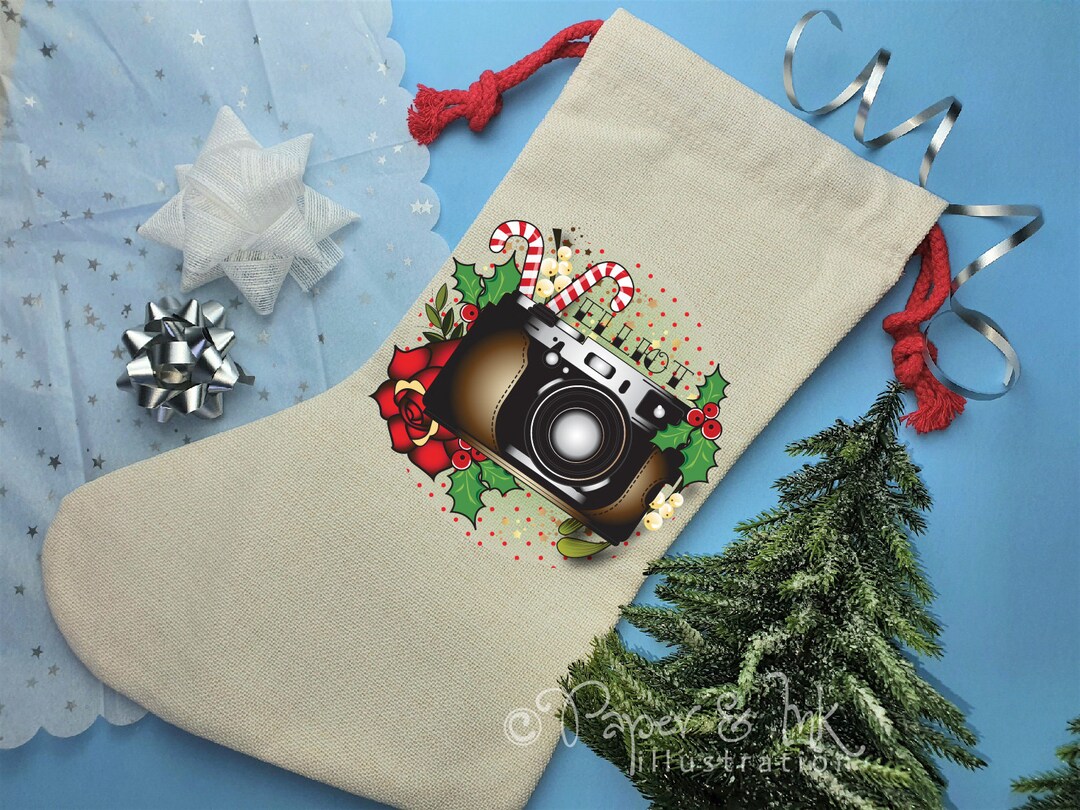 Photography Themed Christmas Stocking, Student Gift, Camera Themed ...