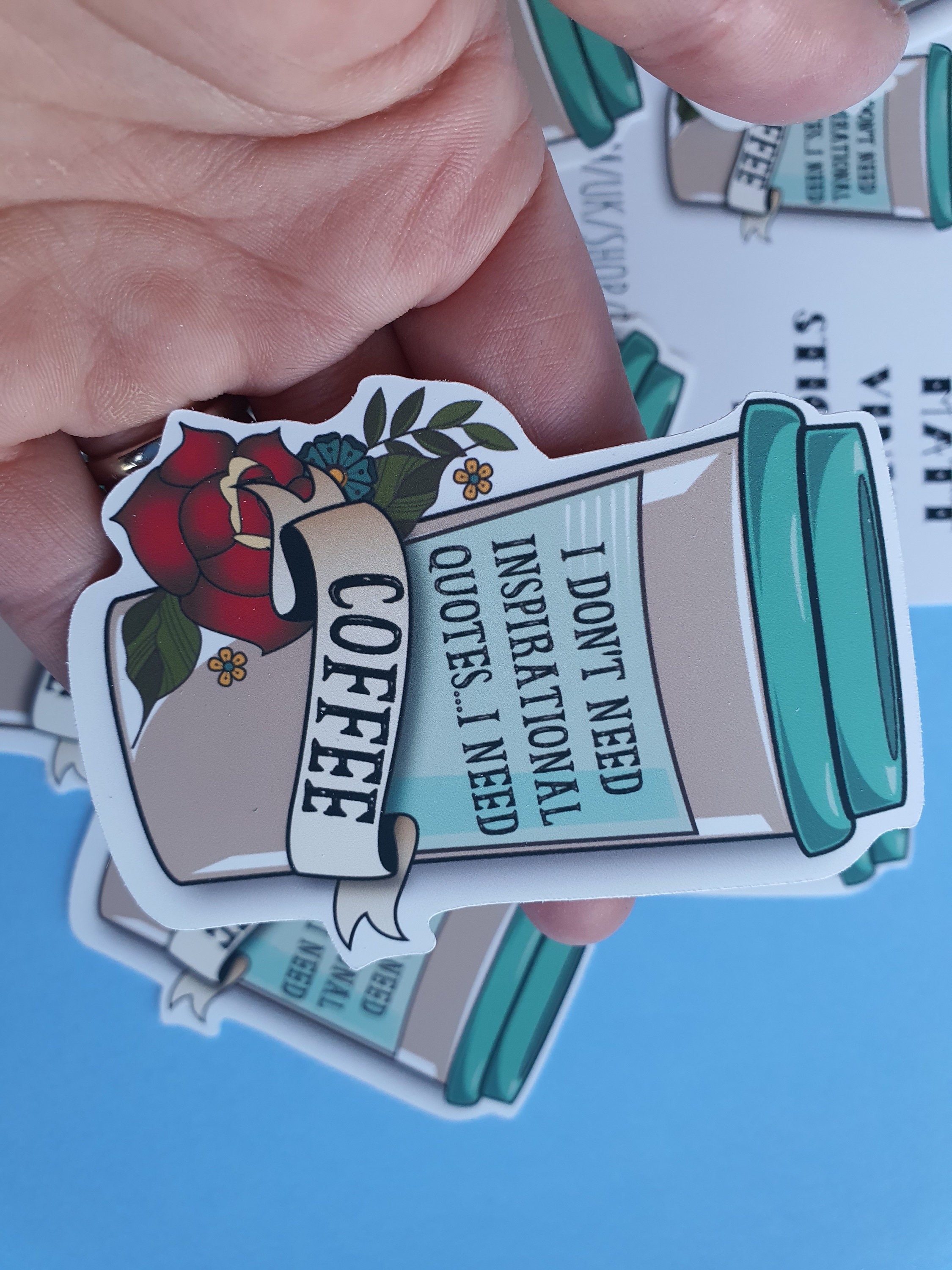 Funny Coffee Sticker Matt Vinyl Decal Coffee Lover Gift - Etsy