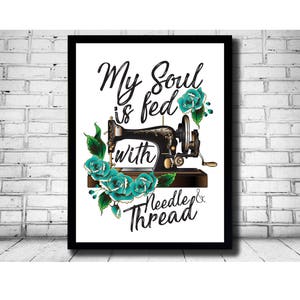 Sewing Gift, My Soul is Fed, With Needle and Thread, Sewing Enthusiast ...