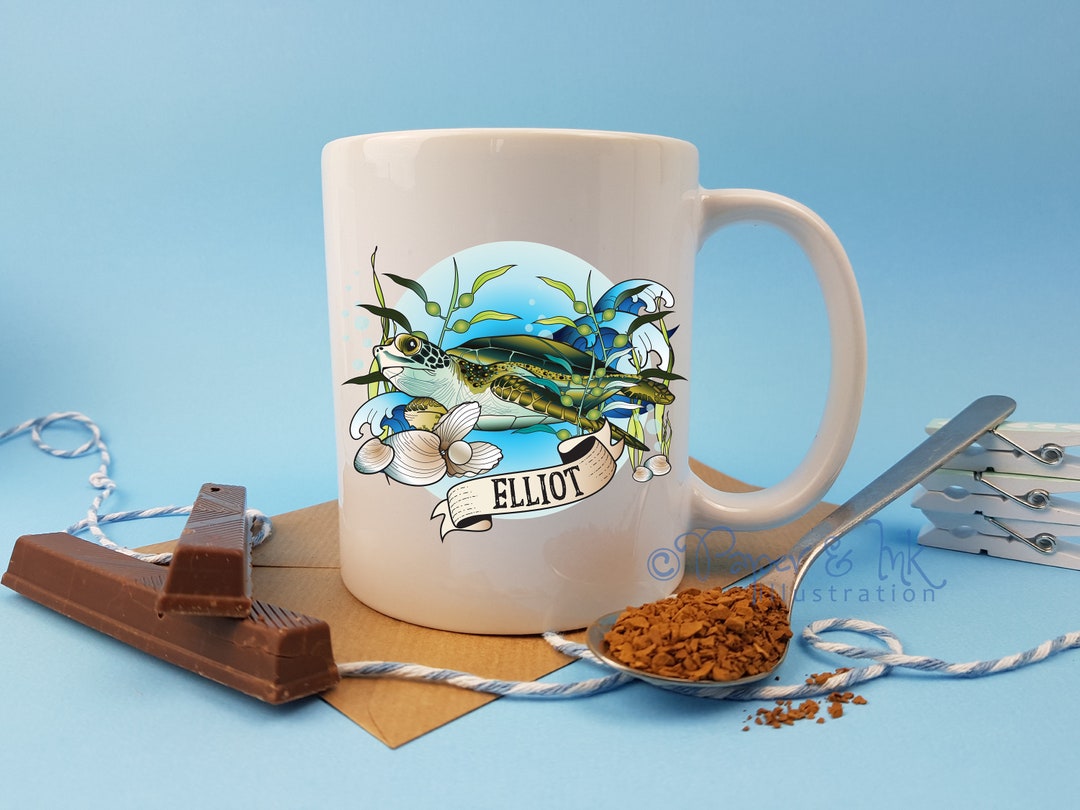 Personalised Sea Turtle Coffee Cup Gift for Someone Who Loves Wildlife ...