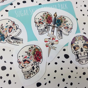 Skull Themed Sticker Pack, Sticker Set, With Skulls, Sugar Skull ...