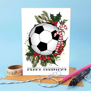 Personalised Football Christmas Card, Unisex Football Card, Soccer ...