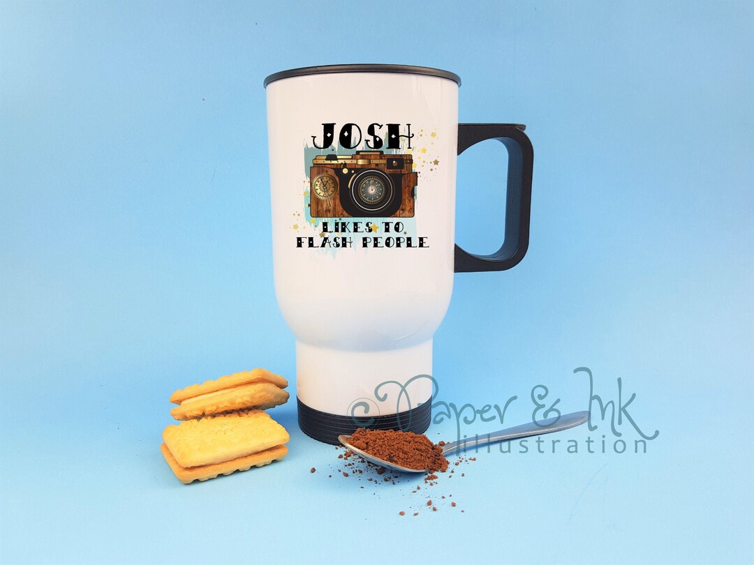 Personalised Photographer Travel Mug Metal Mug Metal Travel Mug ...