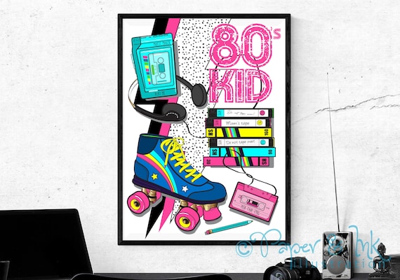 80's Kid Art Print Fun Retro 80's Gift Poster Print - Etsy