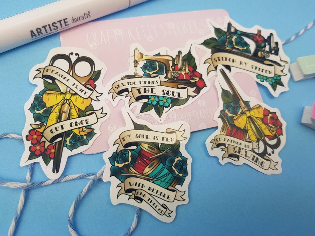 Crafting Sticker Set, Sewing Decals, Sewing Themed, Sticker Set, Sewing ...