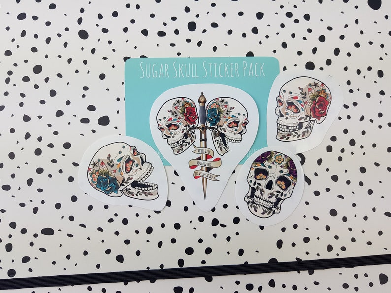 Skull Themed Sticker Pack, Sticker Set, With Skulls, Sugar Skull ...