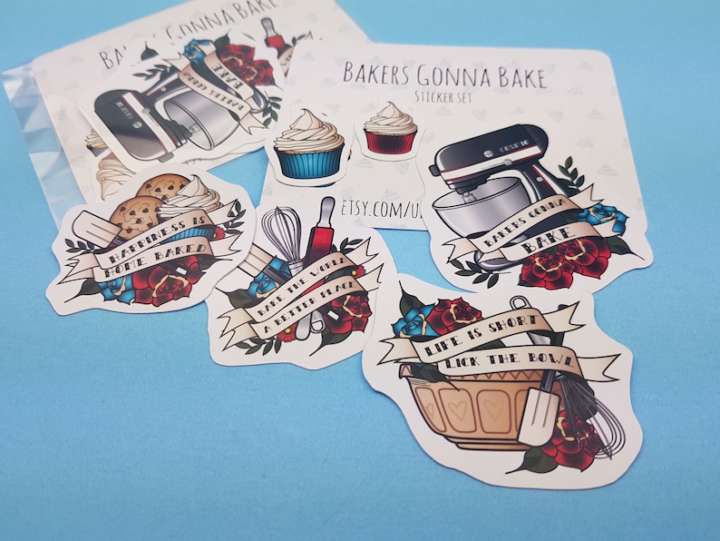 Baking Decals Baking Stickers Baking Gift Small Gift For | Etsy