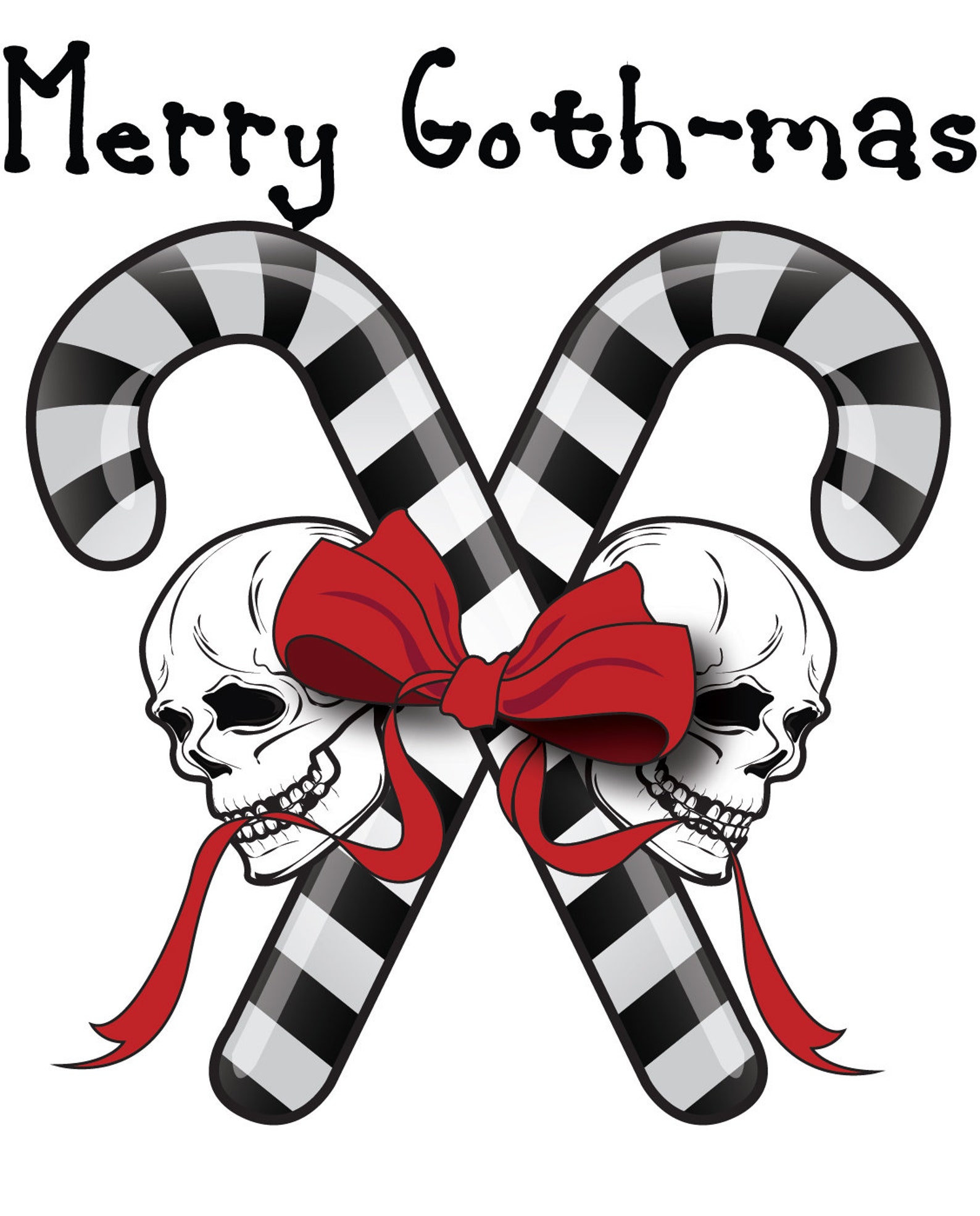Merry Gothmas, Goth Card, Alt Christmas, Card for Goth, Loves Skulls ...