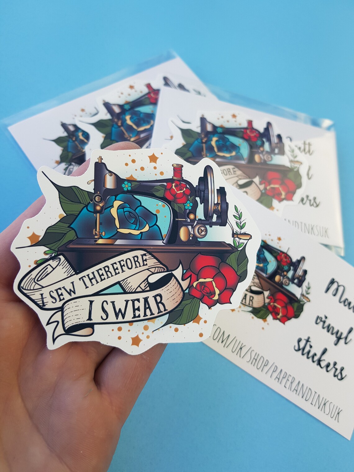 Sewing Stickers Craft Decals Laptop Decals I Sew Therefore - Etsy UK