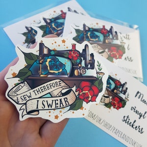 Sewing Stickers, Craft Decals, Laptop Decals, I Sew Therefore I Swear ...