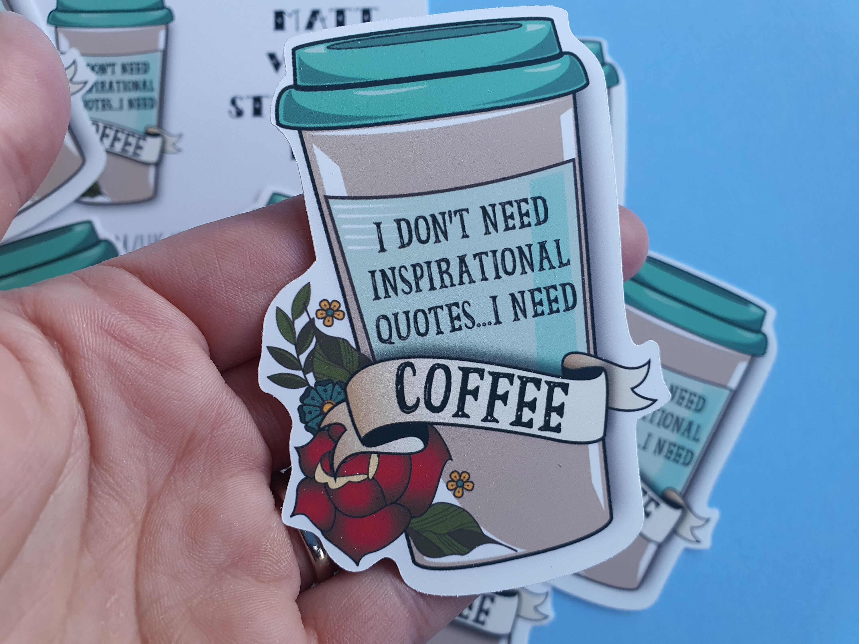 Funny Coffee Sticker Matt Vinyl Decal Coffee Lover Gift - Etsy