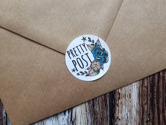 Postal Stickers Small Business Stickers Pretty Post Happy | Etsy