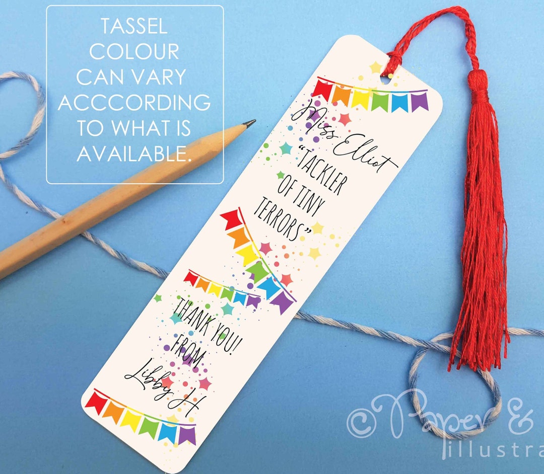 Teacher Appreciation Gift, Personalised Bookmark, Teacher Thank You ...