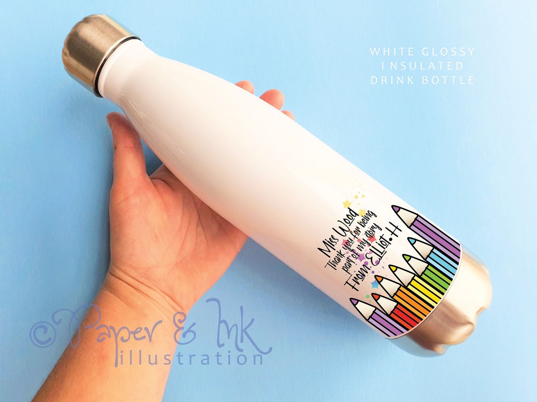 Teacher Water Bottle, Thank You Teacher Gift, Personalised Water Bottle ...