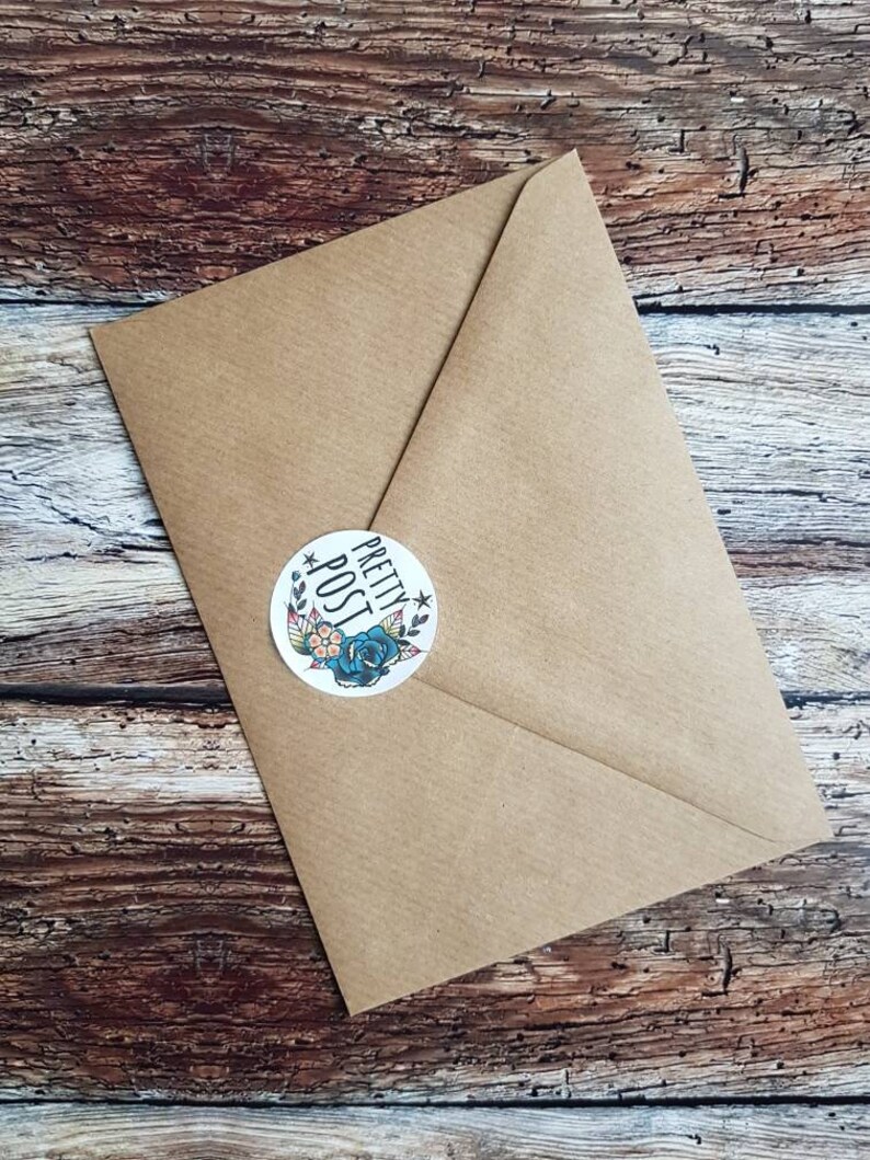 Postal Stickers Small Business Stickers Pretty Post Happy - Etsy