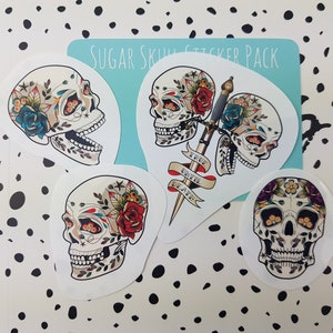 Skull Themed Sticker Pack, Sticker Set, With Skulls, Sugar Skull ...