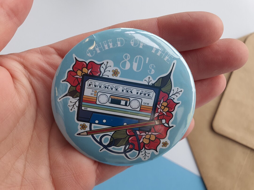 Born in the 80's, 80's Pin Badge, 80's Gifts, 80's Kid, Child of the 80 ...