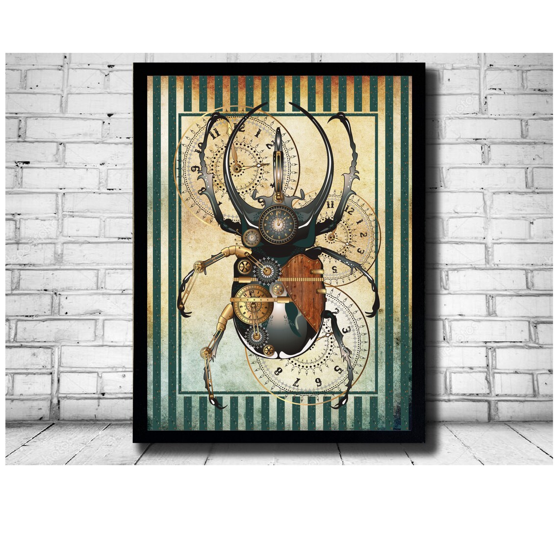 Steampunk Stag Beetle Art Print, Unusual Wall Decor - Etsy UK