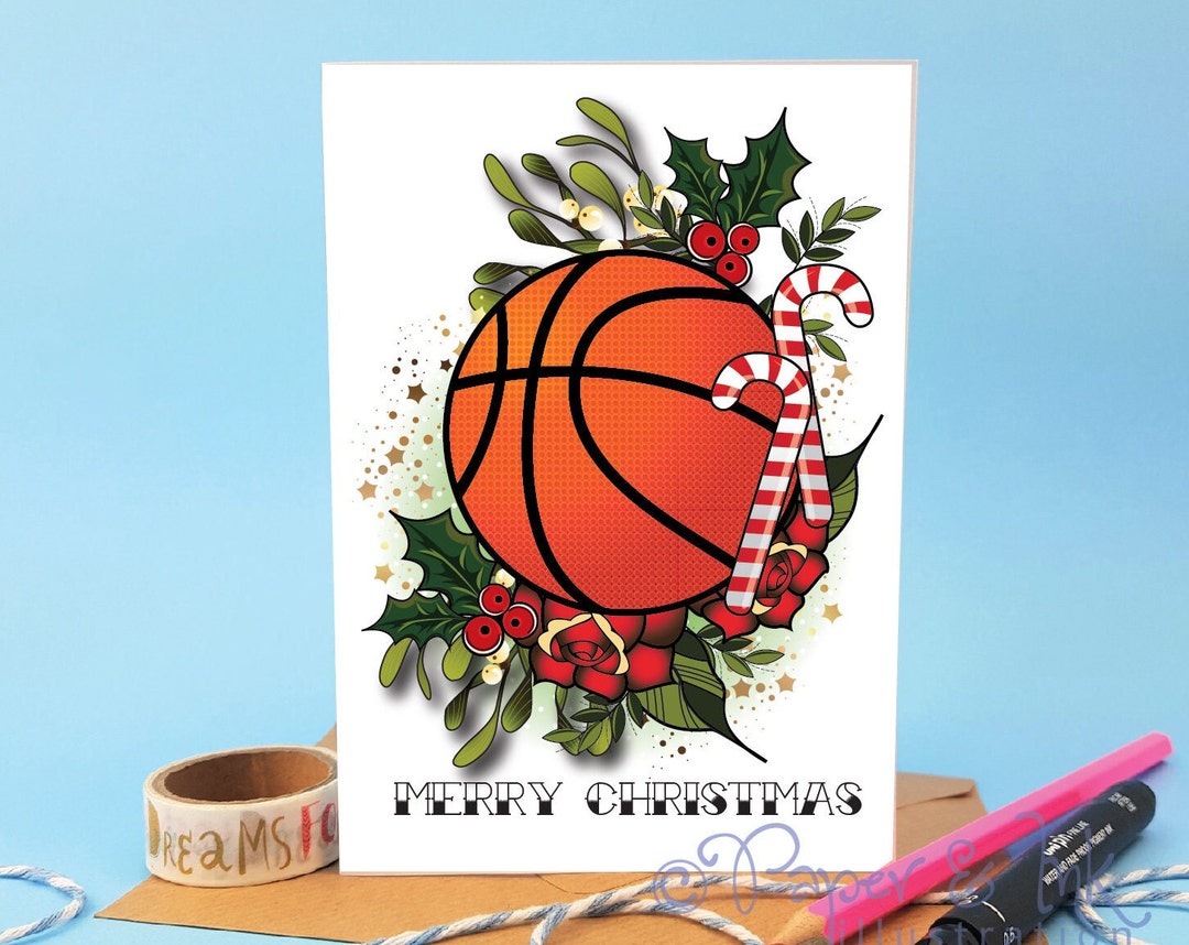 Personalised Basketball Christmas Card, Unisex Basketball Card, Women's ...
