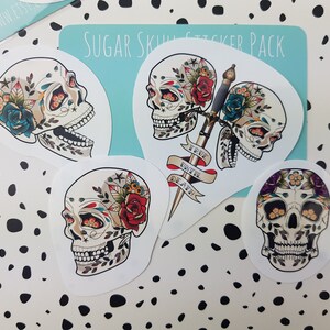 Skull Themed Sticker Pack, Sticker Set, With Skulls, Sugar Skull ...