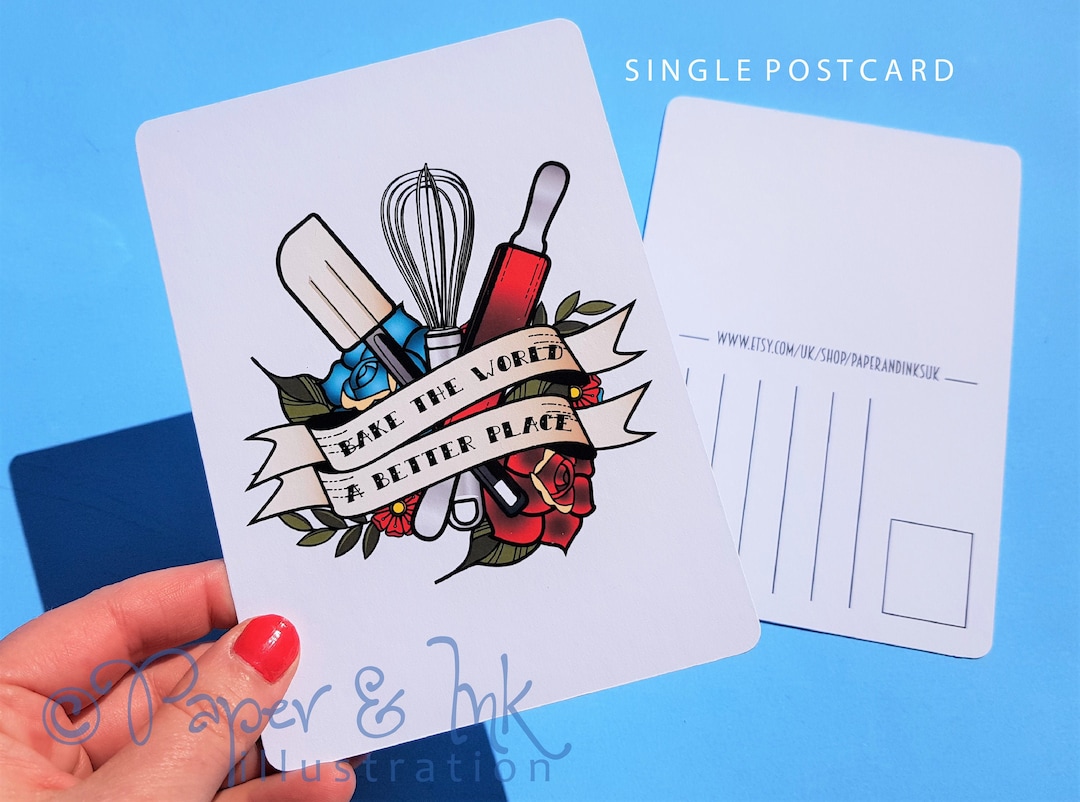 Baking Themed Gift, Baking Post Card, Baking Gift, Baker Art, Baker ...