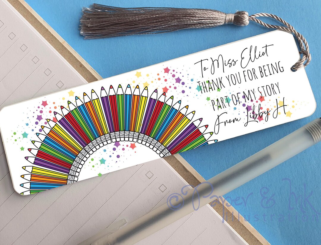 Thank You Teacher Personalised Bookmark, New Teacher Gift, School ...