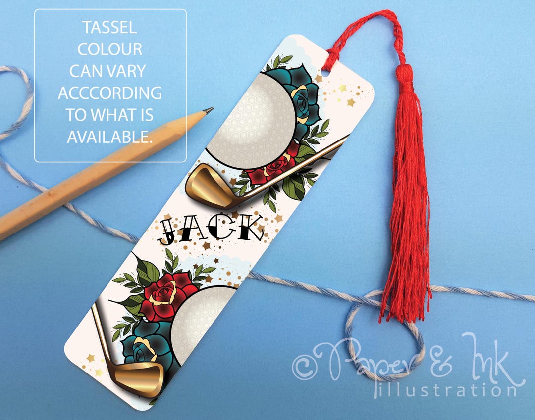 Personalised Golfing Gift Bookmark for Book Lover With Golf Print ...