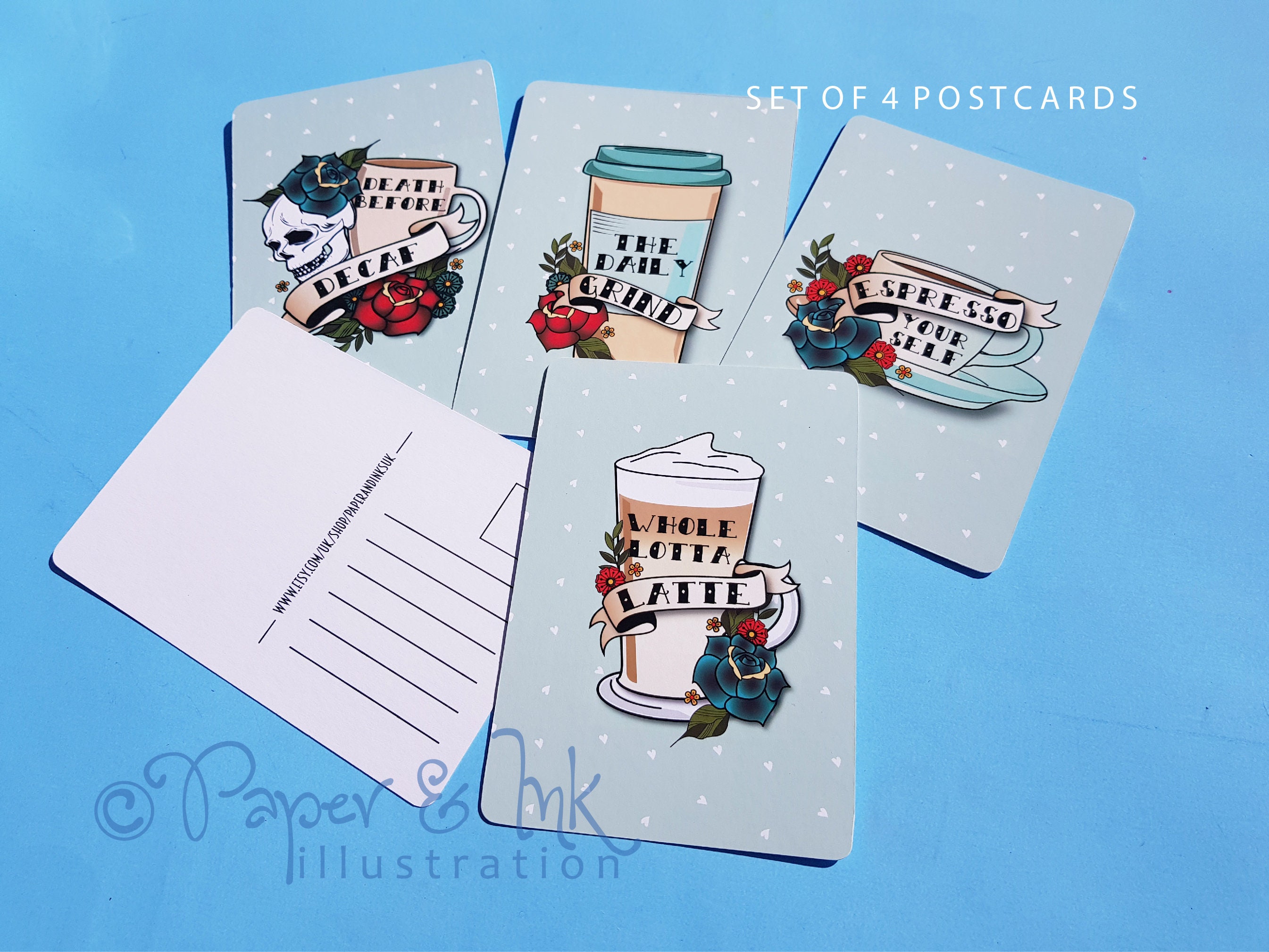 Coffee Art Coffee Themed Art Post Card Coffee Lover Gift - Etsy UK