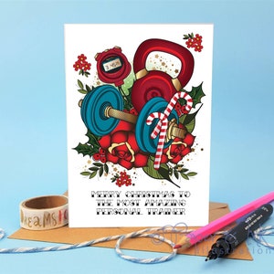 Sporty Christmas Card, Personal Trainer Card, Sports Christmas Card ...