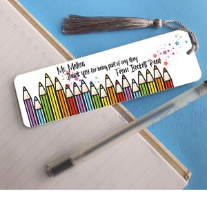 PERSONALIZED Teacher Rainbow Pencil Custom Bookmark Gift for End of ...