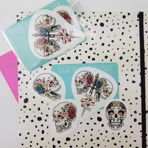 Skull Themed Sticker Pack, Sticker Set, With Skulls, Sugar Skull ...