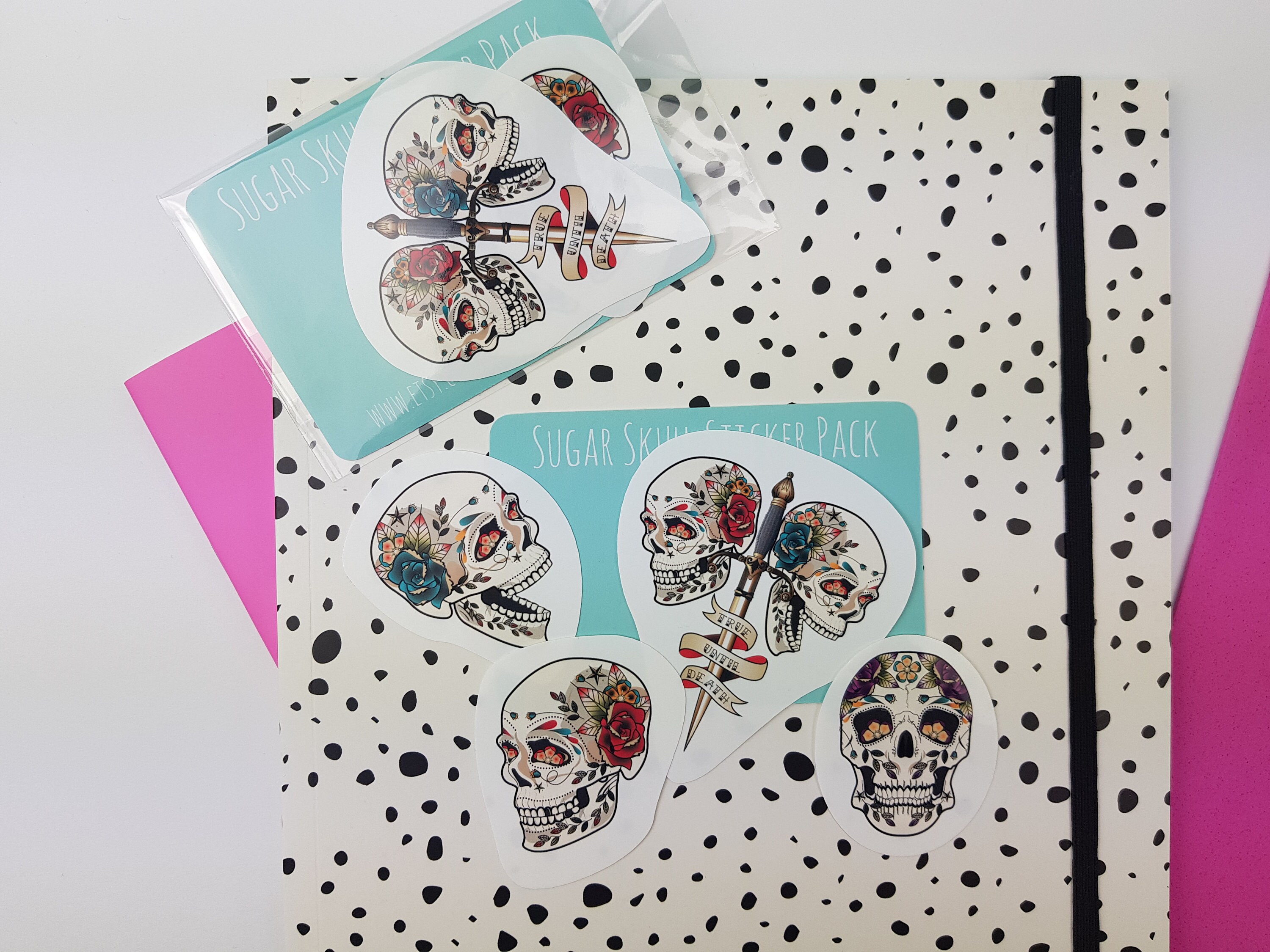 Skull Themed Sticker Pack, Sticker Set, With Skulls, Sugar Skull ...