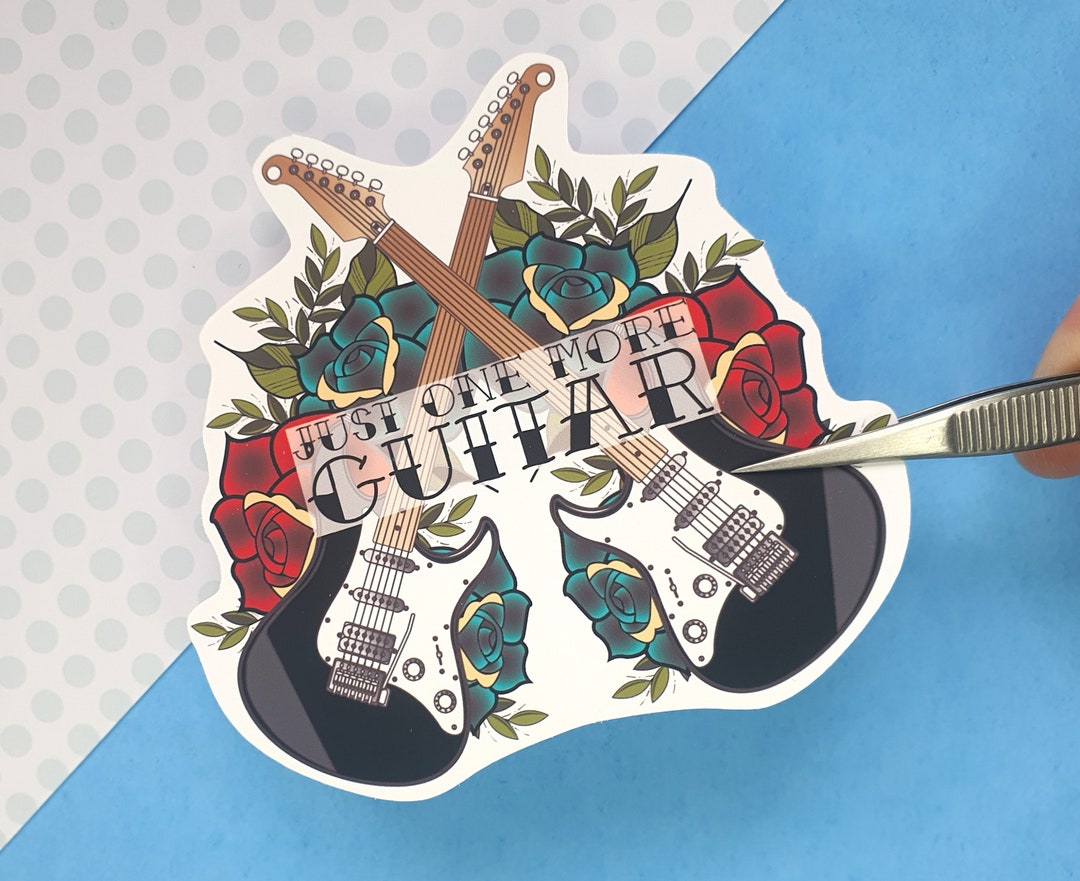 Guitar Player Sticker Laptop Decal With Instruments for Music Lover Who ...